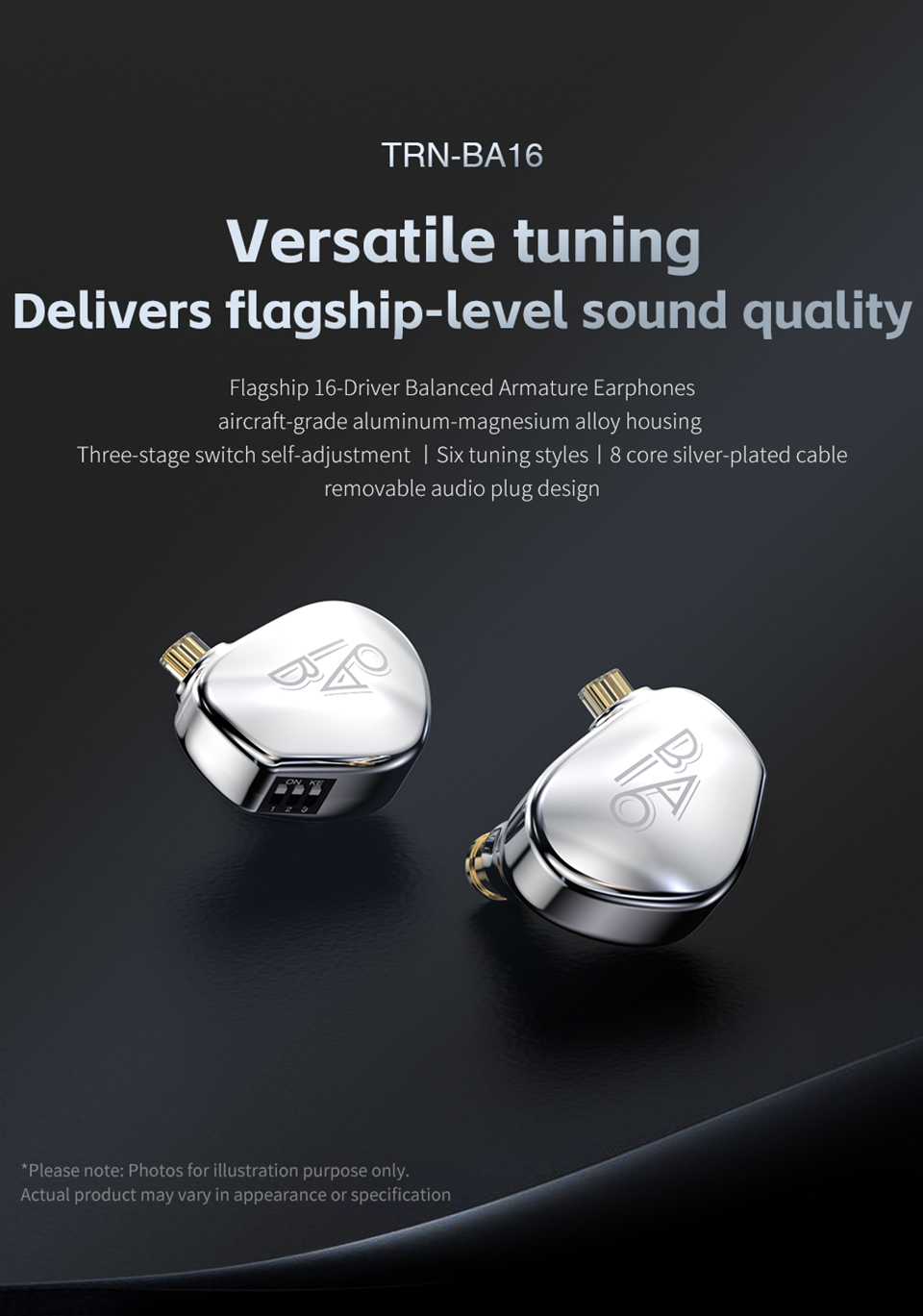 BA16 Versatile tuning Delivers flagship-level sound quality - TRN耳机,佐度 ...